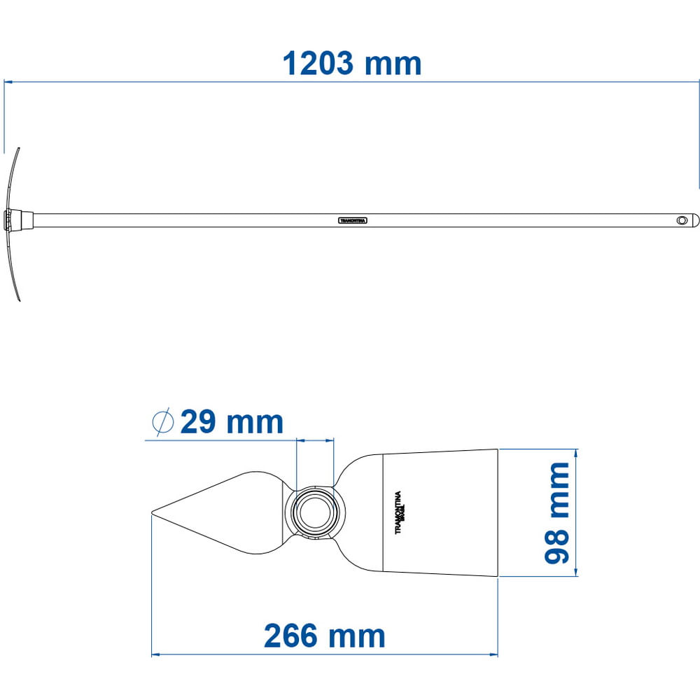 Azadilla Corazón Mango Madera Tramontina