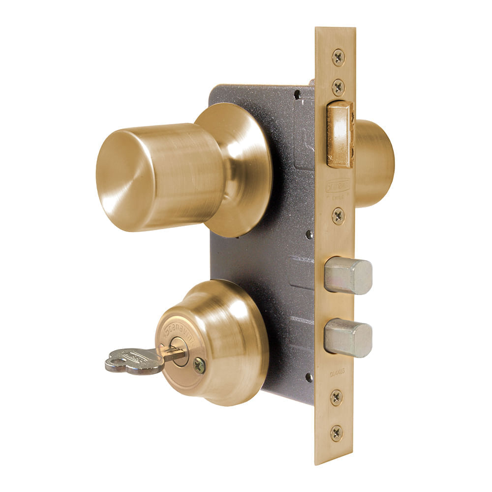 Cerradura Oficina/Cocina/Patio Tubular C/Pomo Bronce Satin 4180+BSL/BSL ...